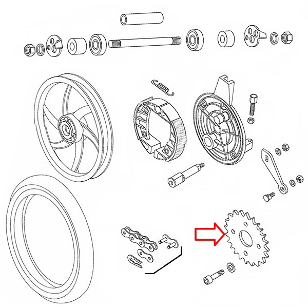 Zobnik zadnji APN6 zadnji 32 zob lito kolo Tomos