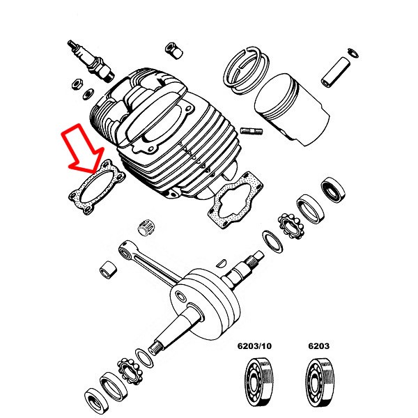 Tesnilo glave fi 40 mm z bakrenim obročem Tomos A3,A35,A5,APN
